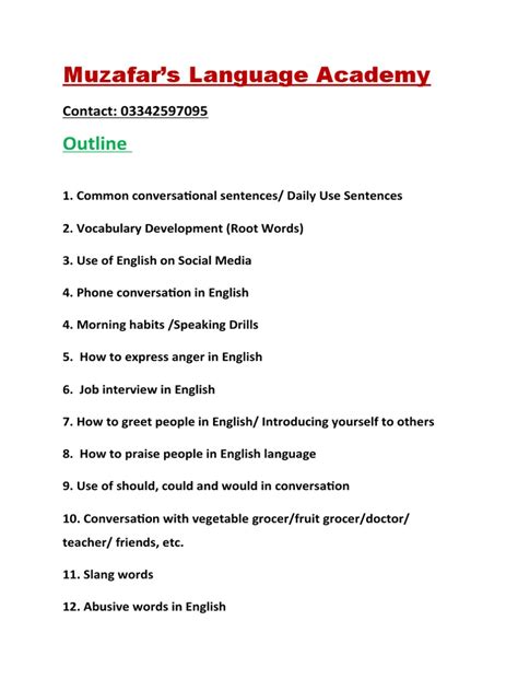 Image result for 4 Week Course Outline for English Study