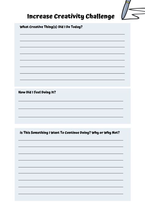 Image result for Creativity Challenge Template