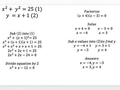 Image result for Solving Quadratics Simultaneously