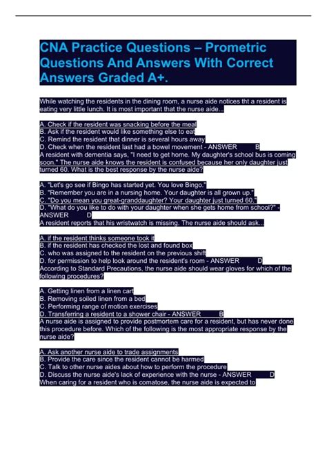 Image result for CNA Questions Worksheet