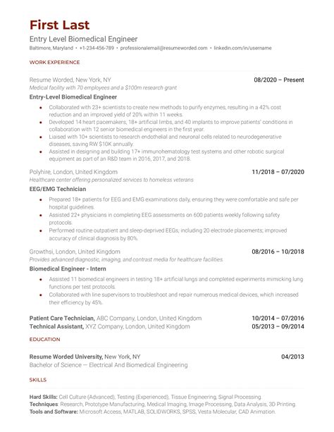 Image result for Biomedical Science Student Resume