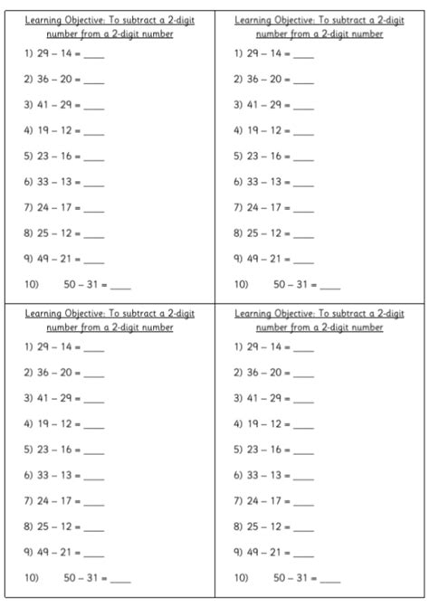 Image result for Subtract 2-Digit Numbers