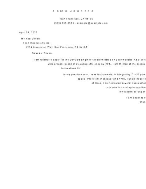 Image result for DevOps Engineer Cover Letter Examples