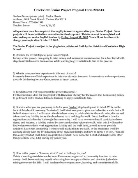 Image result for Senior Project Proposal Example