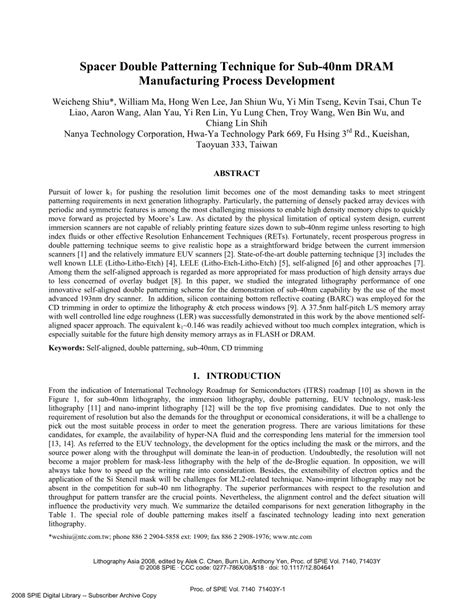 Image result for Spacer Patterning Process