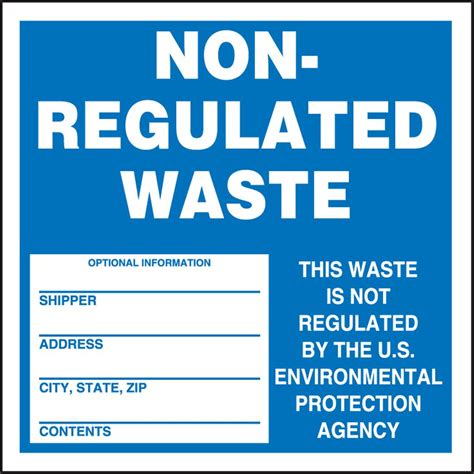 Image result for Non-Regulated Waste Label