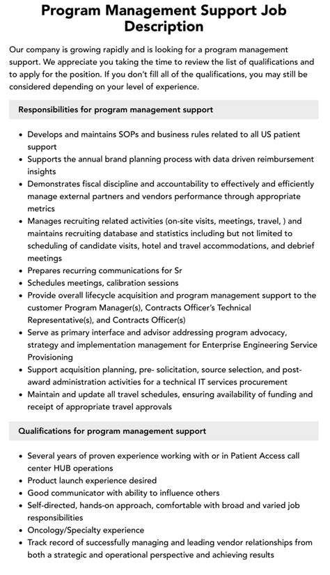 Image result for Program Management Support Services Process