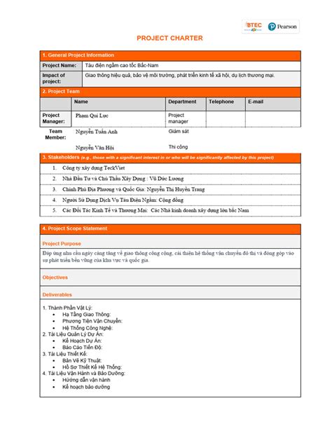 Project Charter Template | PDF