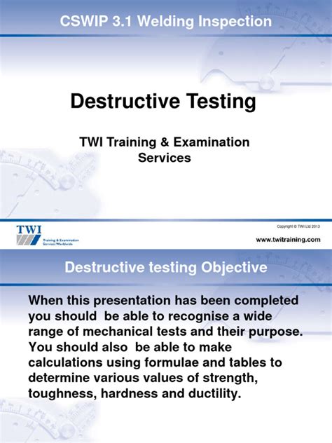 Image result for Destructive Testing Examples