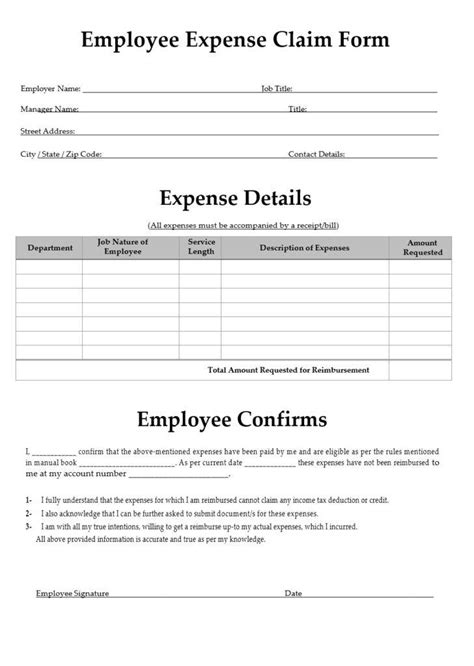 Image result for Expense Claim Form
