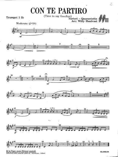 Image result for Con Te Partiro Partition