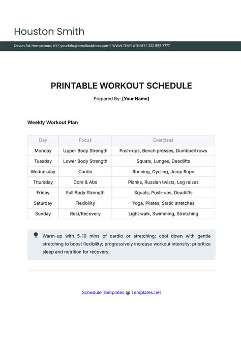 Image result for Exercise Template