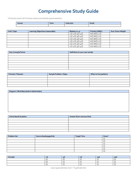 Image result for Printable Study Guide