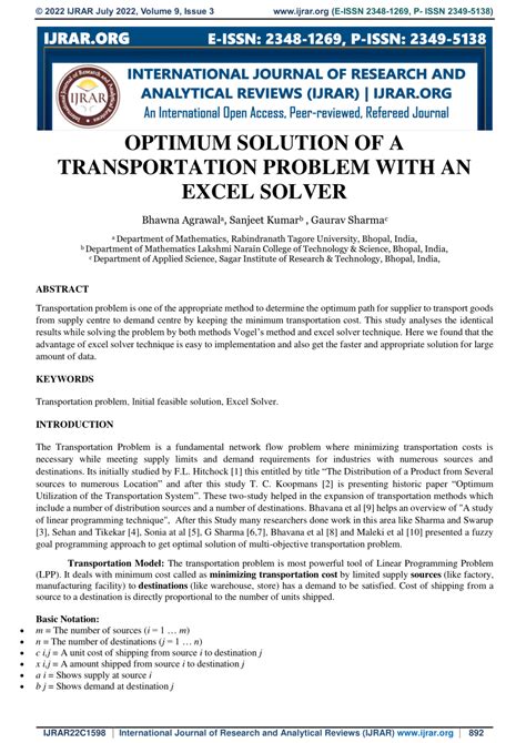 Image result for Transportation Problem Using Excel Solver