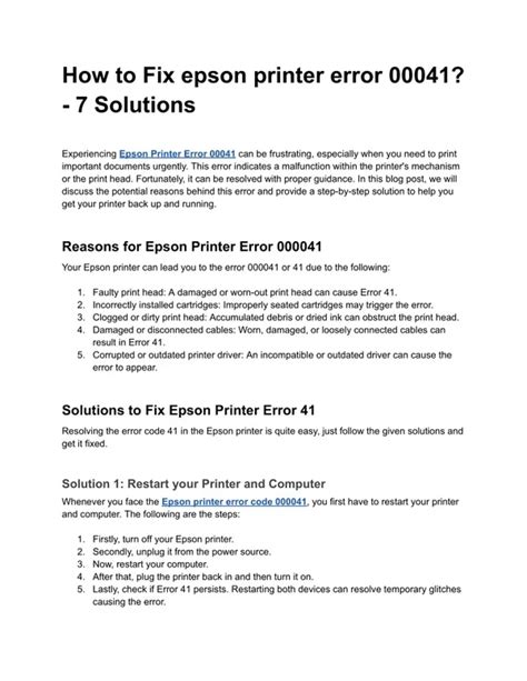 Image result for Epson Printer Error