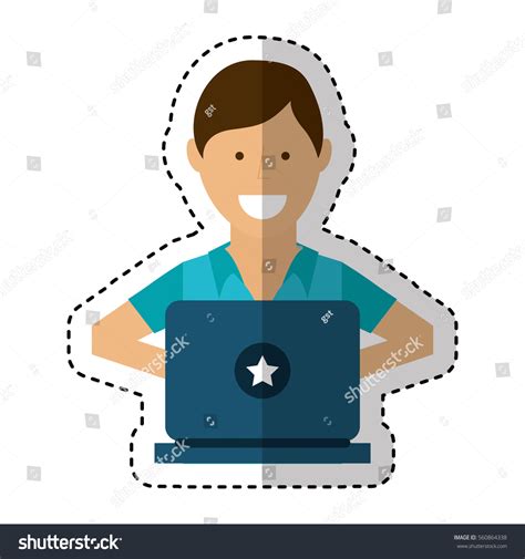Image result for Vector Person On Computer