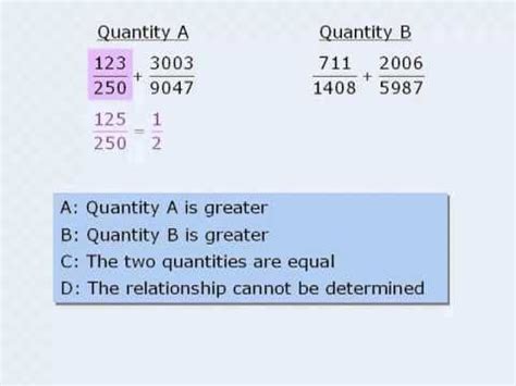 Image result for Example of a Quantative Comparison Question GRE