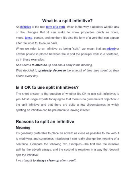 Image result for Split Infinitive Meaning