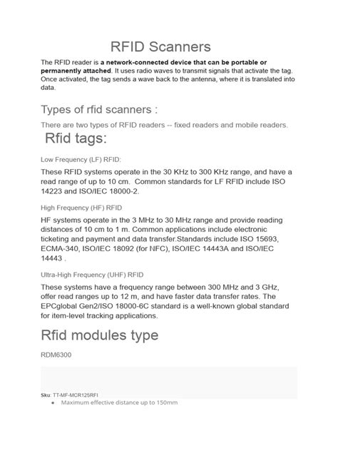 RFID Scanners | PDF
