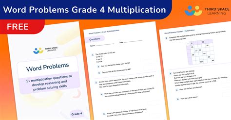 [FREE] Word Problems Grade 4 Multiplication
