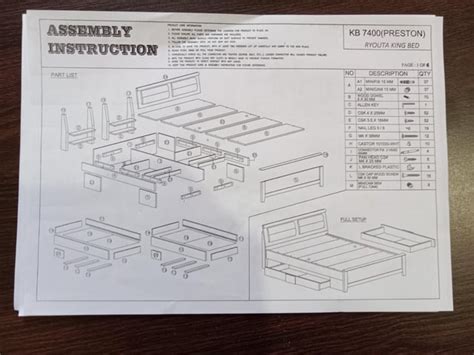 Image result for Bed Frame Assembly Guide