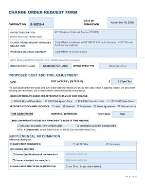 Image result for Change Order Process Form INDOT
