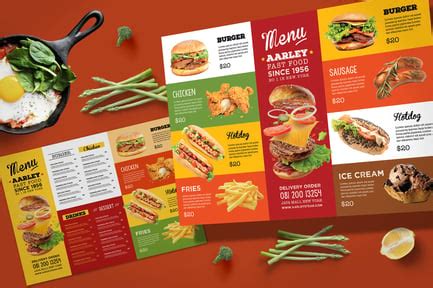 Fast Food Menu Board, Print Templates ft. burger menu & menu - Envato