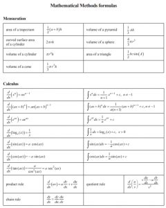 Image result for Methods Formula Sheet