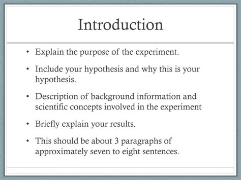 Image result for Introduction in Lab Report