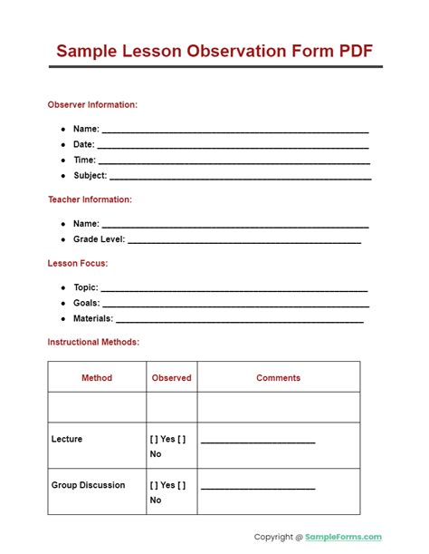 Image result for Lesson Observation Form UK