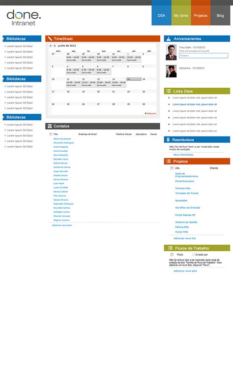 Layout Intranet Done on Behance