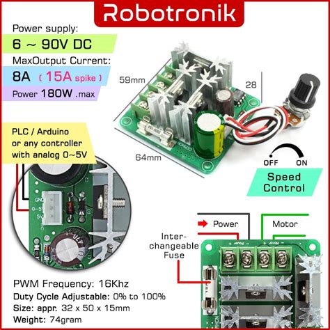 Image result for PWM 12V DC Motor PWM Speed Control Brush Controller