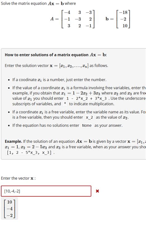 Image result for Matrix Equation Example