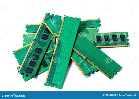 Computer Memory Card Close Up Memory Socket on Board Computer Server ...