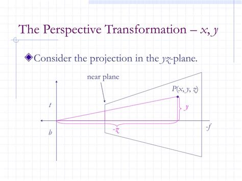 Image result for Perspective Projection Transformation Matrix