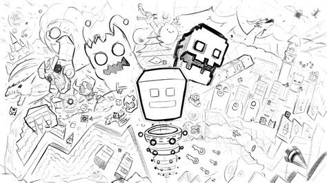 Image result for Geometry Dash Coloring Pages