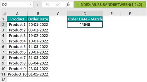 Image result for Example of Randbetween Formula