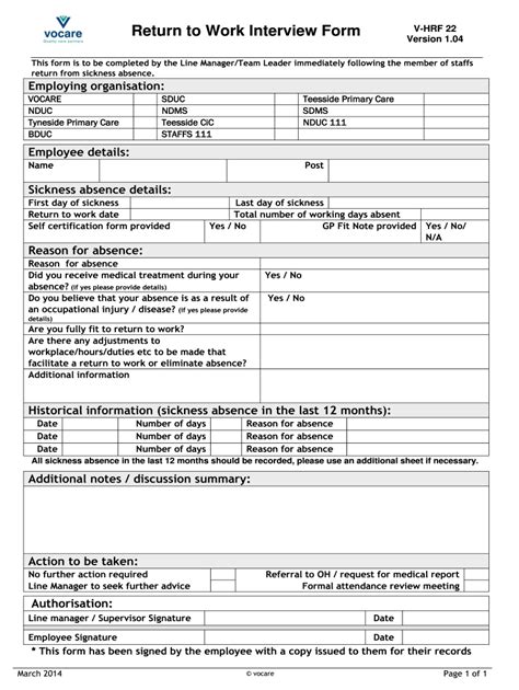 Image result for Return to Work Program Survey Template