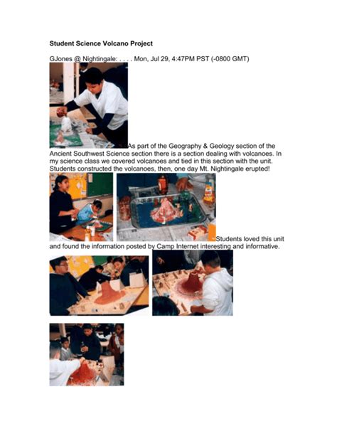 Student Science Volcano Project