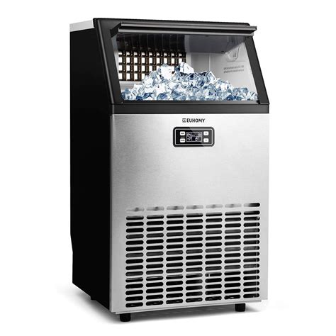 Commercial Ice Maker Machine, 100lbs/24h Stainless Steel Ice Cube ...