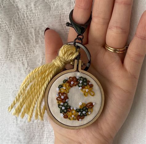 Image result for Hand Embroidered Keychains