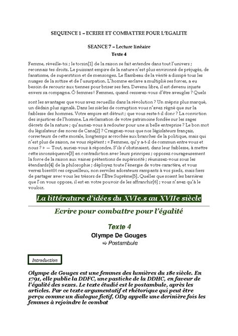 Image result for Postambule Toi Olympe De Gouges Texte