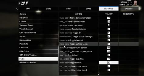 Image result for Fivem Keyboard Layout