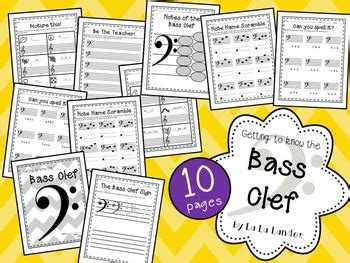 Bass Clef Worksheets Bundle by La La Landes | Teachers Pay Teachers