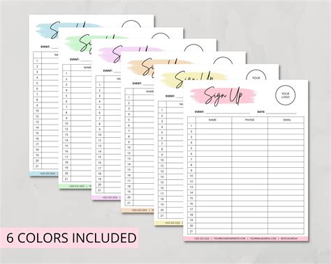 Image result for Sign Up Template Example