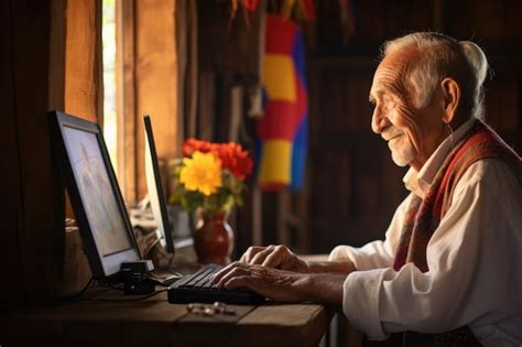 Image result for Old Man Using Computer