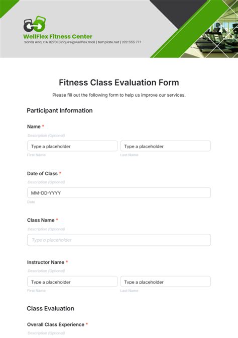 Image result for Generic Class Evaluation Form