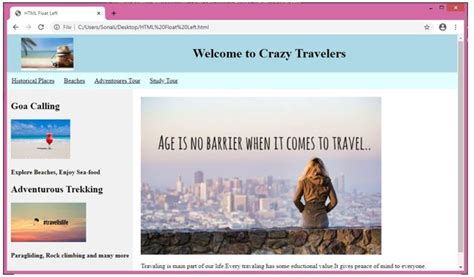 Image result for Float Image to Left HTML
