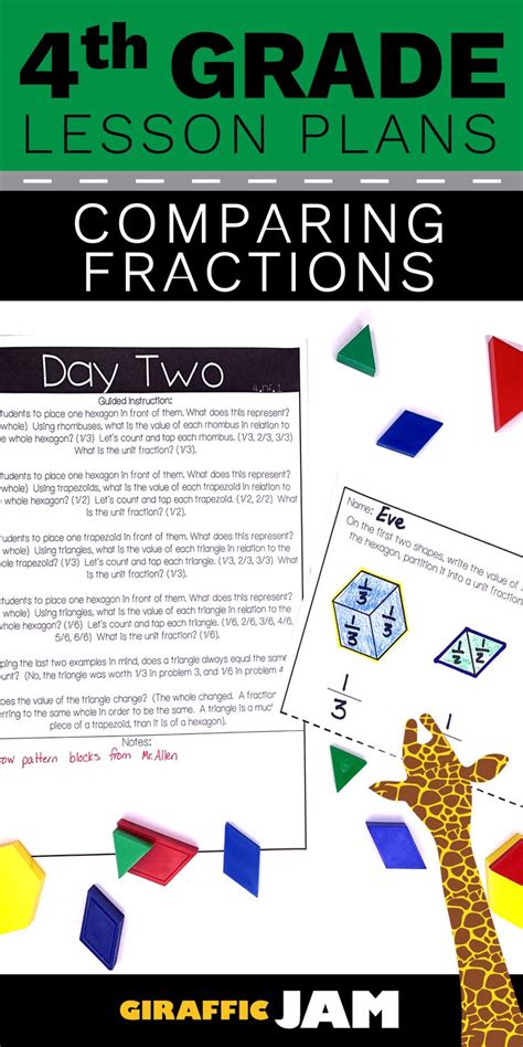 Image result for Fraction Lesson Plan 4th Grade PDF
