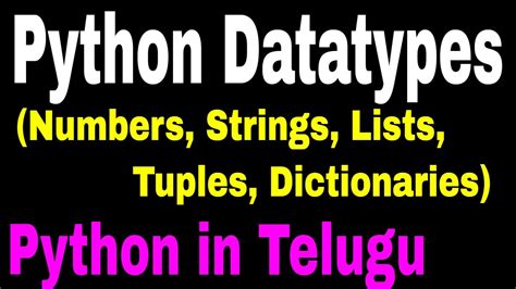 Image result for Data Types in Python Telugu